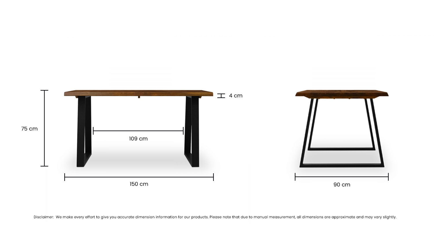 Troy Cedar Brown Dining Table 150cm